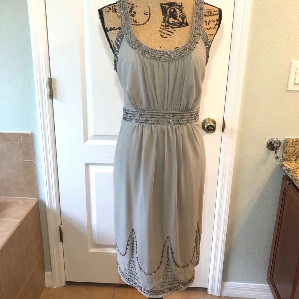 A Pea in the Pod | Dresses | Nwot Pea In The Pod Grey Sequence Dress ...